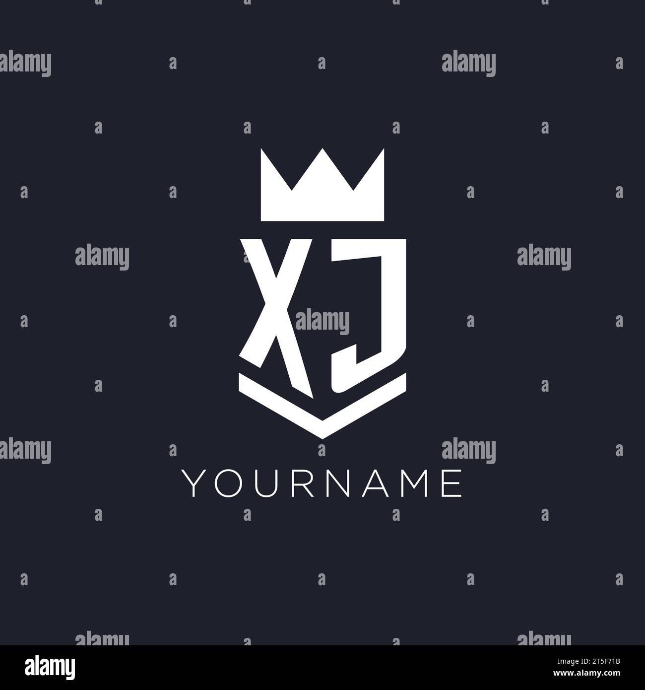 XJ logo with shield and crown, initial monogram logo design ideas Stock Vector Image & Art - Alamy