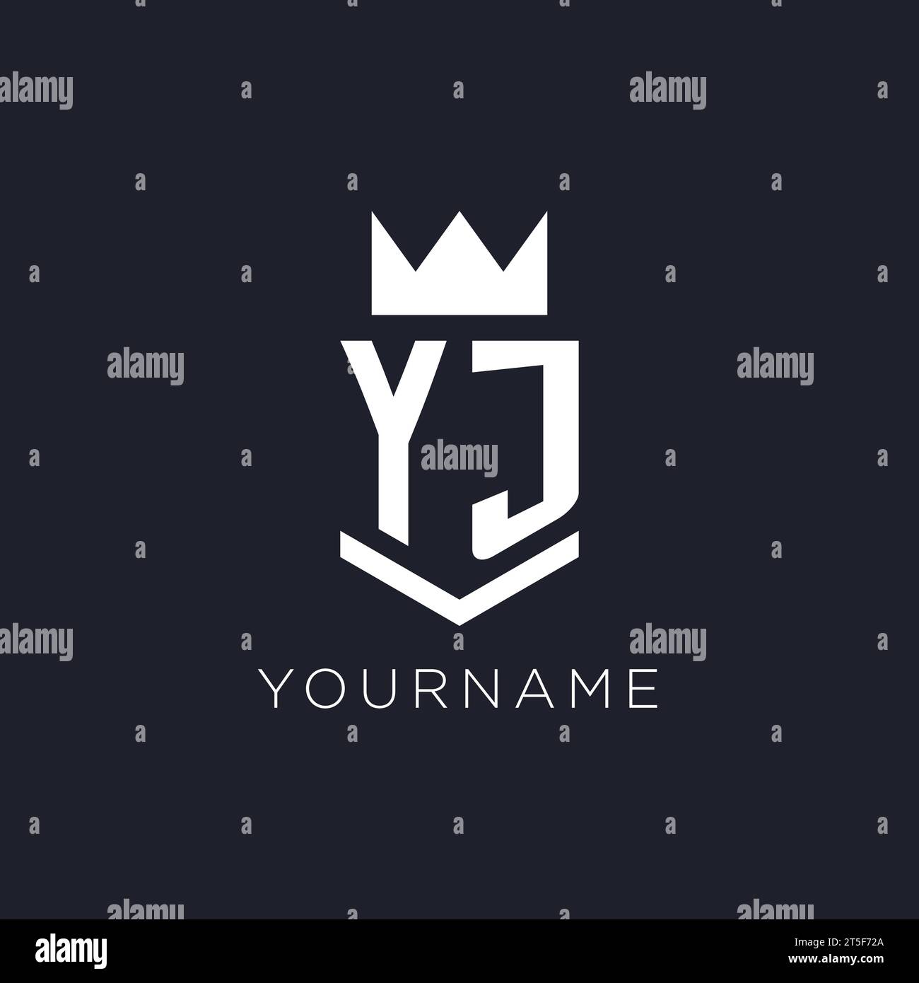 YJ logo with shield and crown, initial monogram logo design ideas Stock Vector Image & Art - Alamy