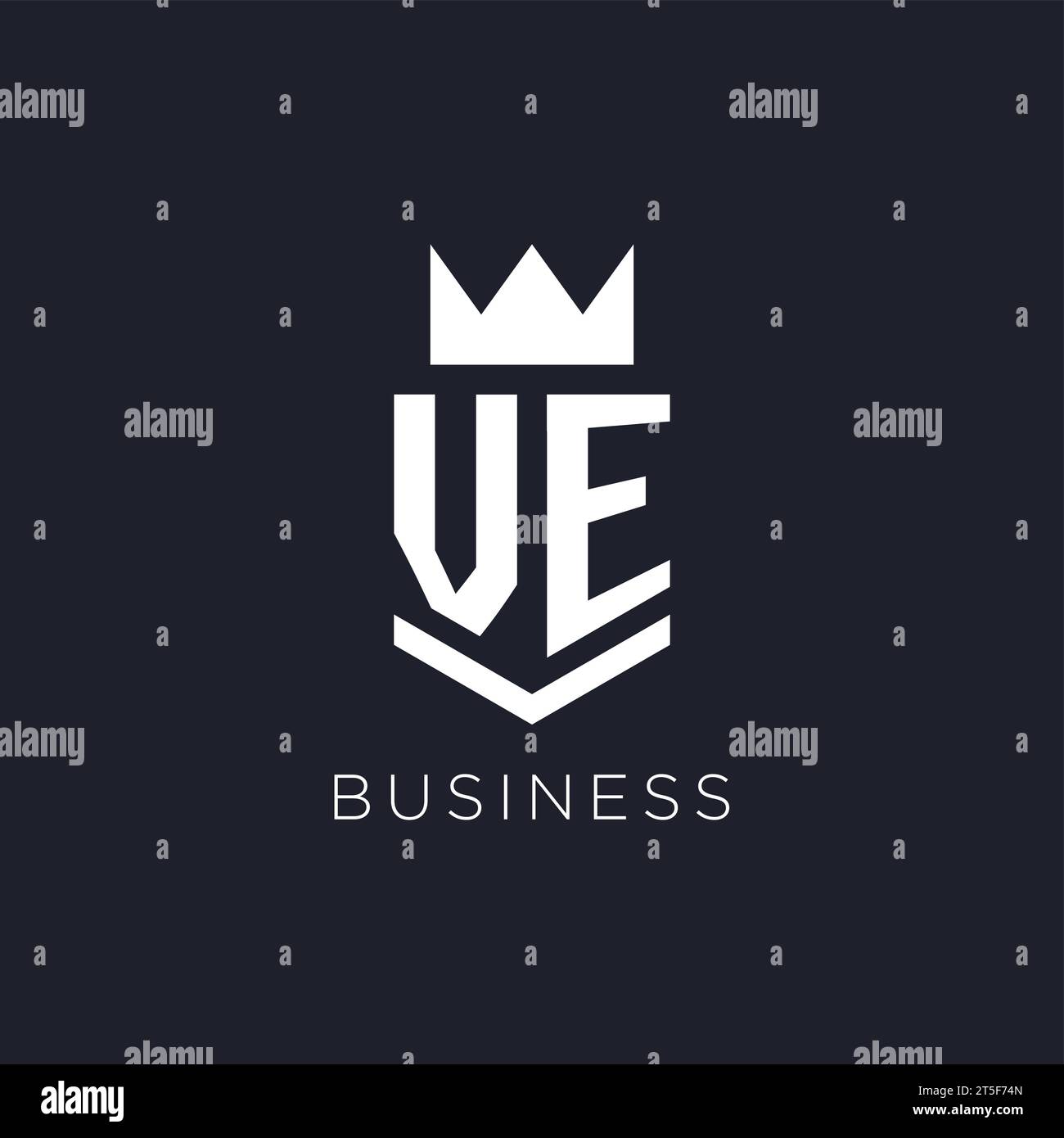 VE logo with shield and crown, initial monogram logo design ideas Stock Vector Image & Art - Alamy