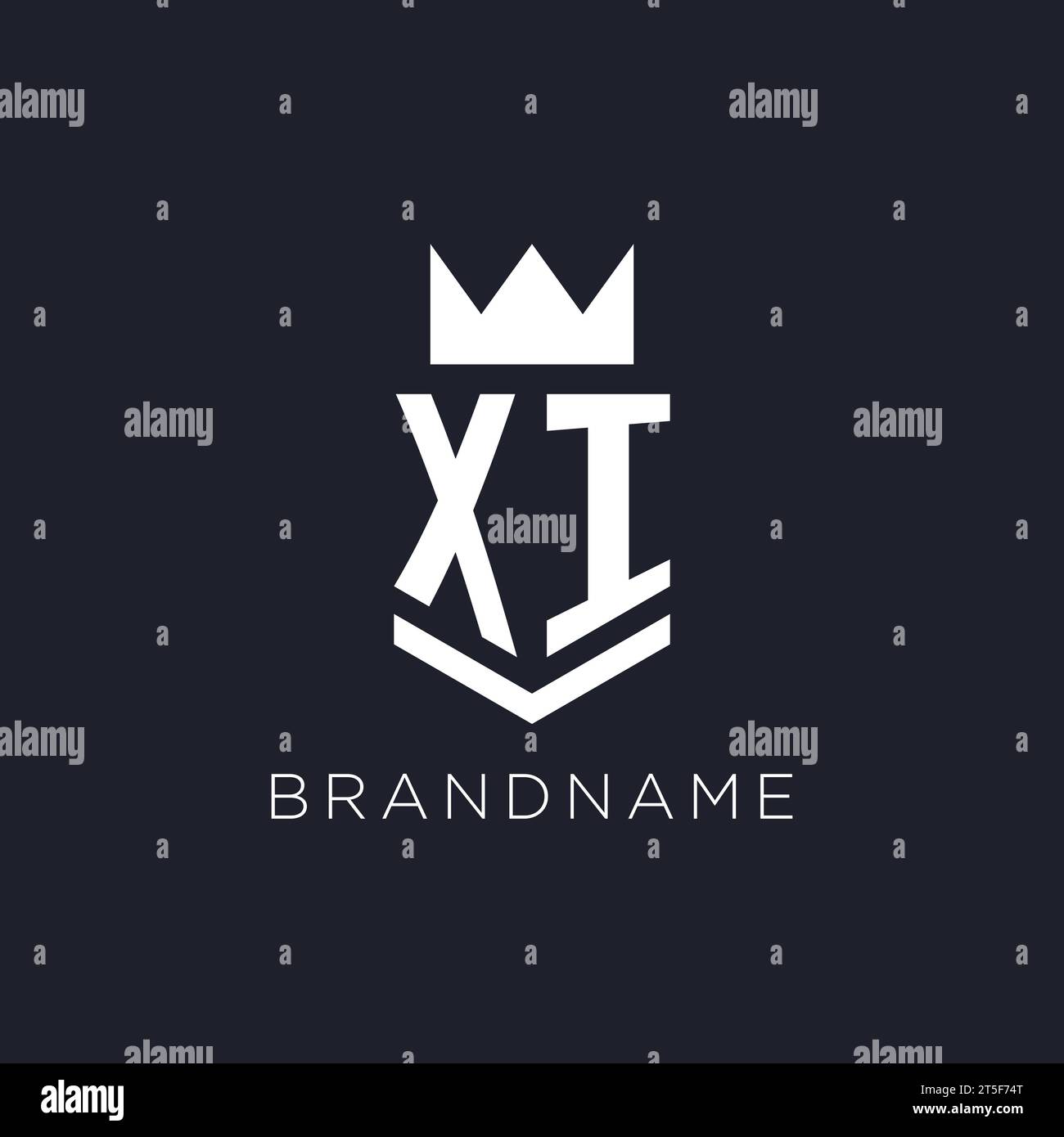 XI logo with shield and crown, initial monogram logo design ideas Stock Vector Image & Art - Alamy