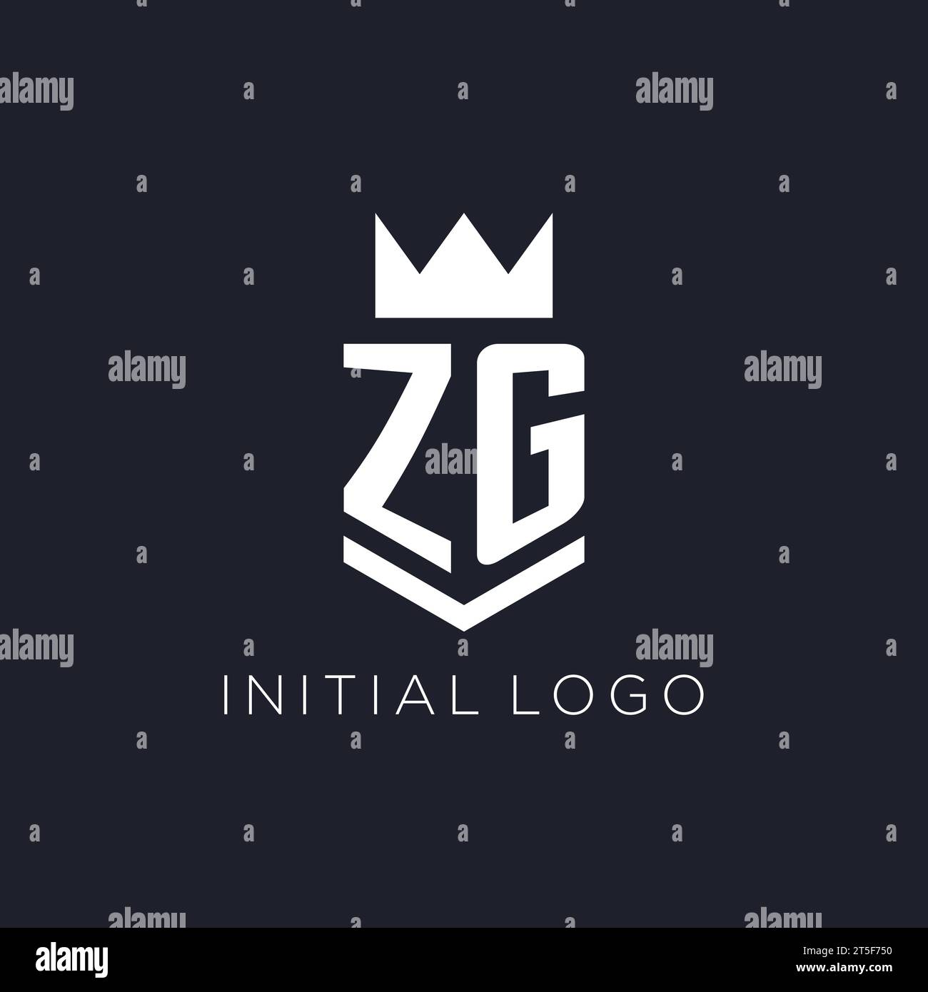 ZG logo with shield and crown, initial monogram logo design ideas Stock Vector Image & Art - Alamy