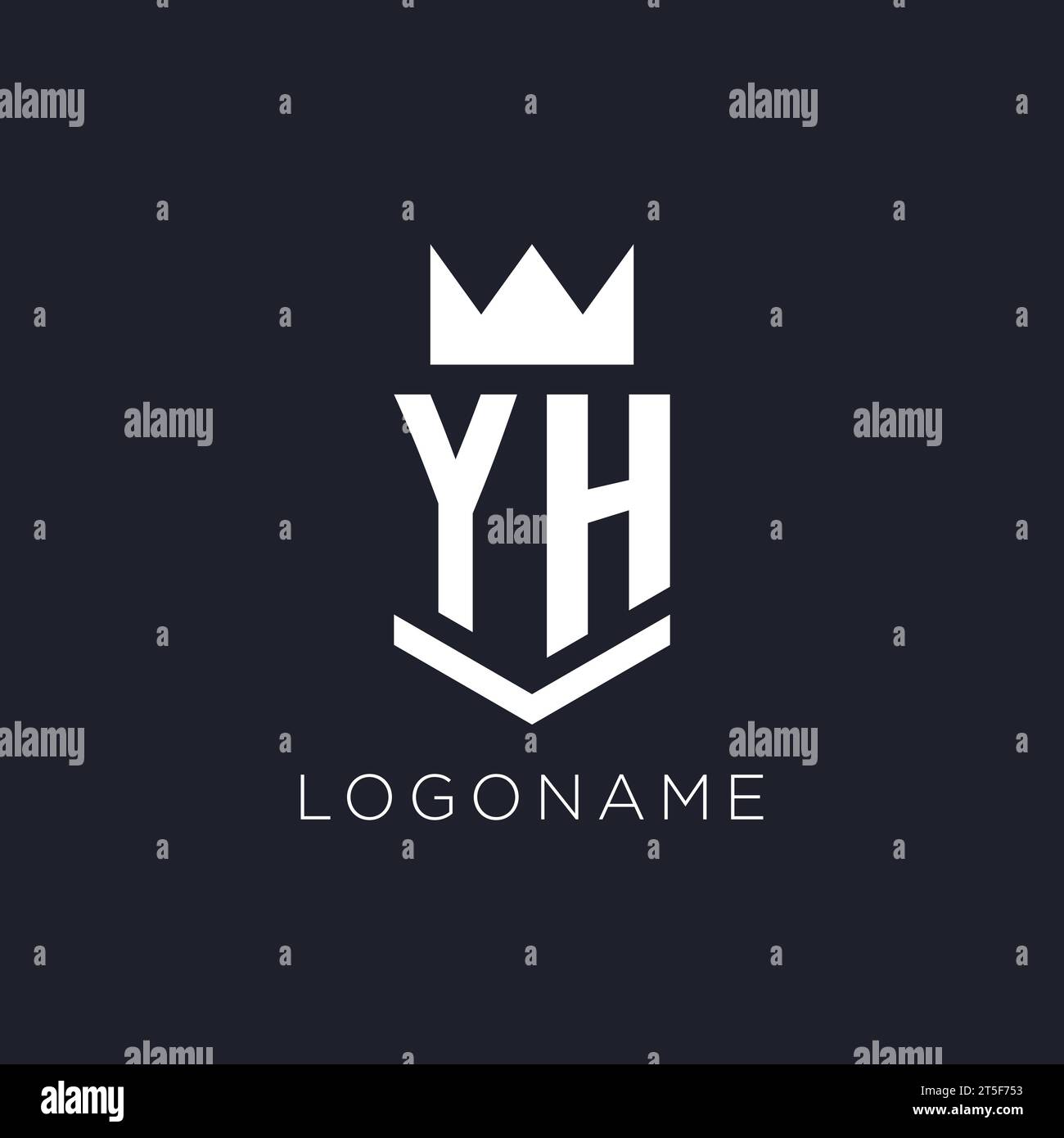 YH logo with shield and crown, initial monogram logo design ideas Stock Vector Image & Art - Alamy