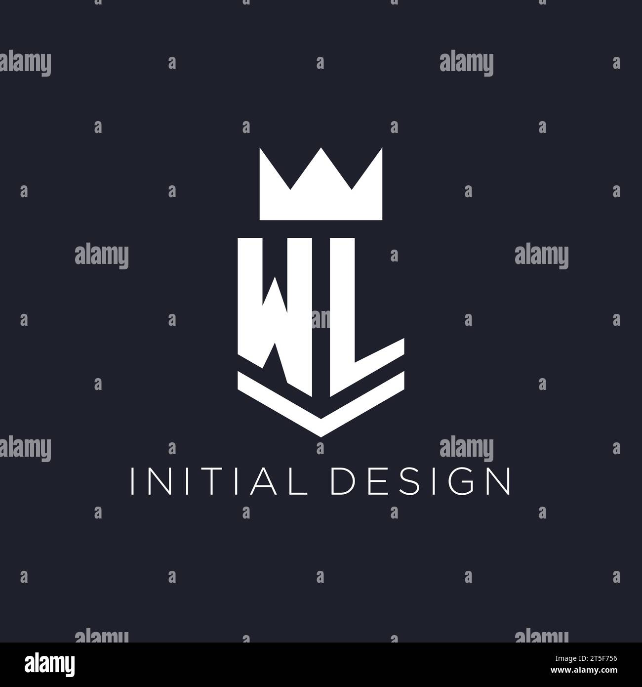 WL logo with shield and crown, initial monogram logo design ideas Stock Vector Image & Art - Alamy