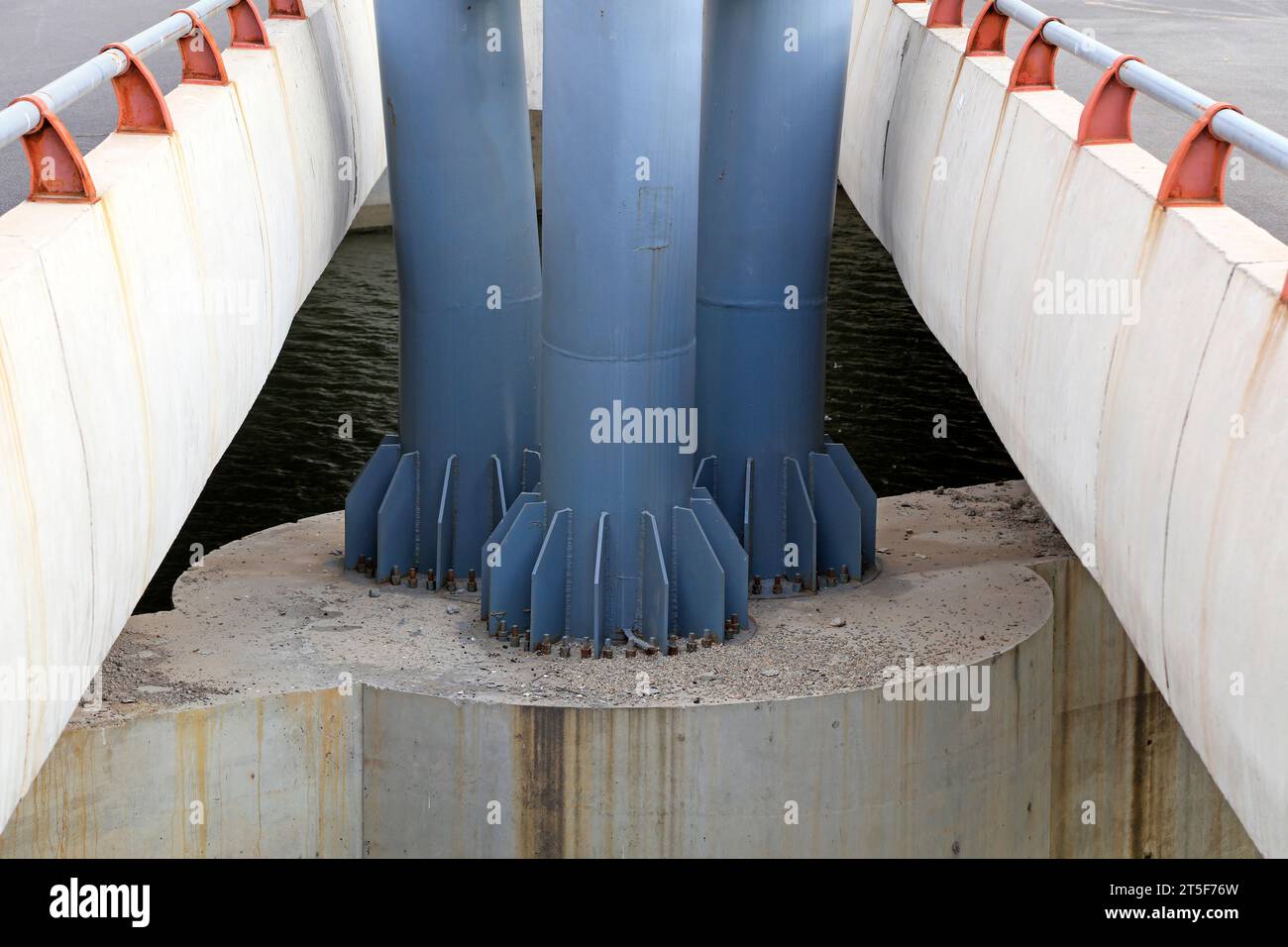 Bridge steel structure foundation Stock Photo - Alamy