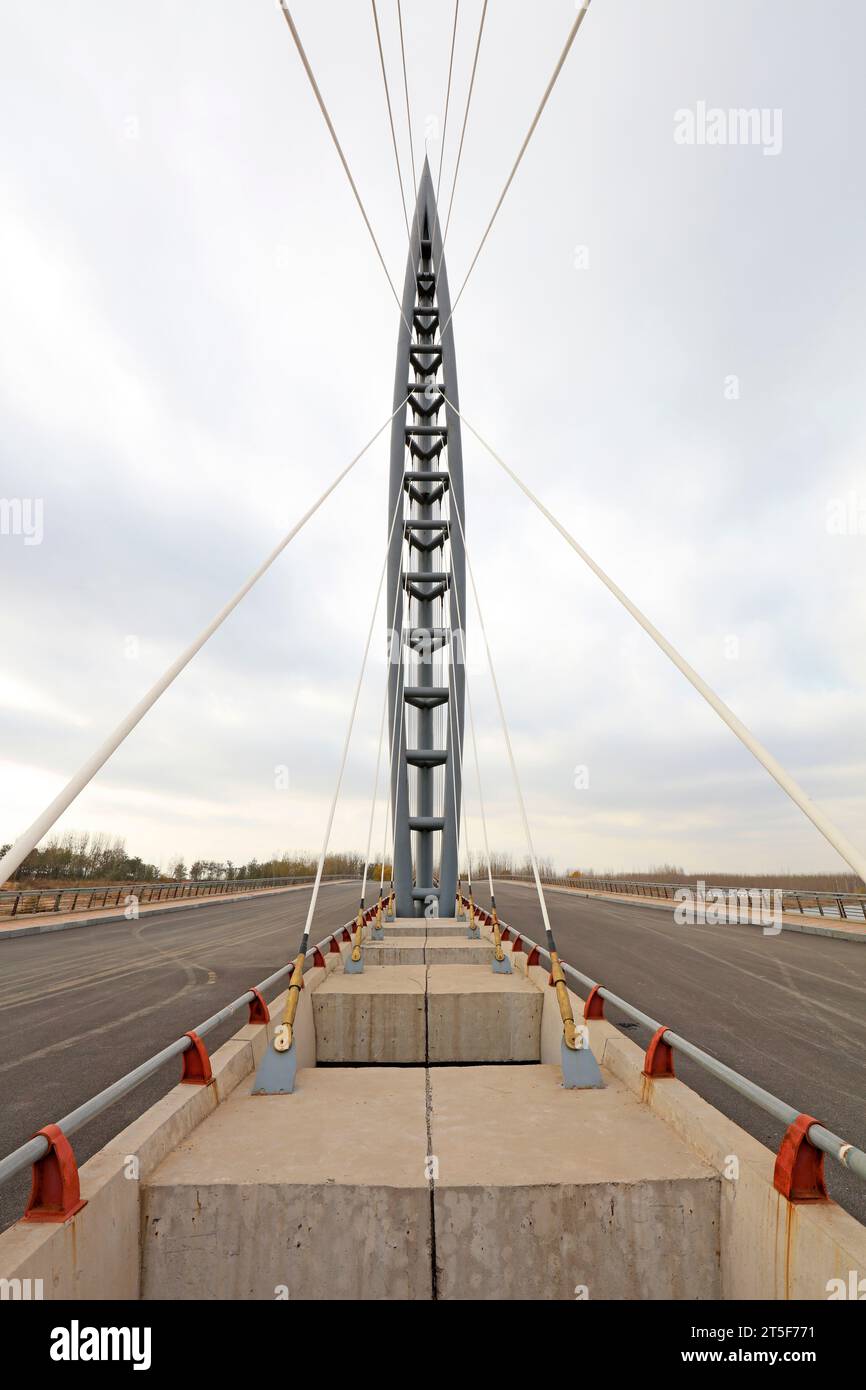 Bridge cable-stayed steel beam Stock Photo - Alamy