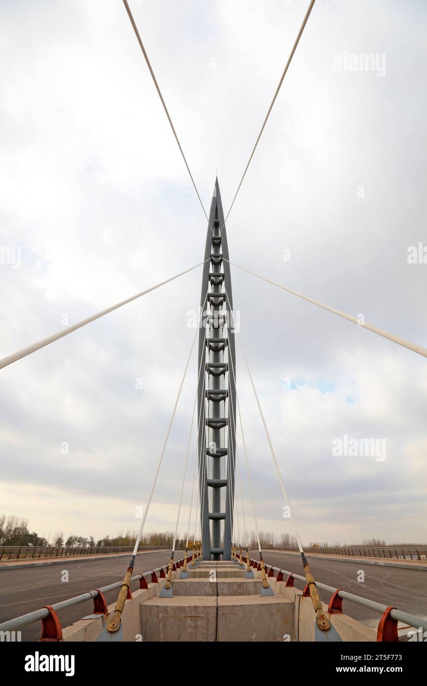 Bridge cable-stayed steel beam Stock Photo - Alamy
