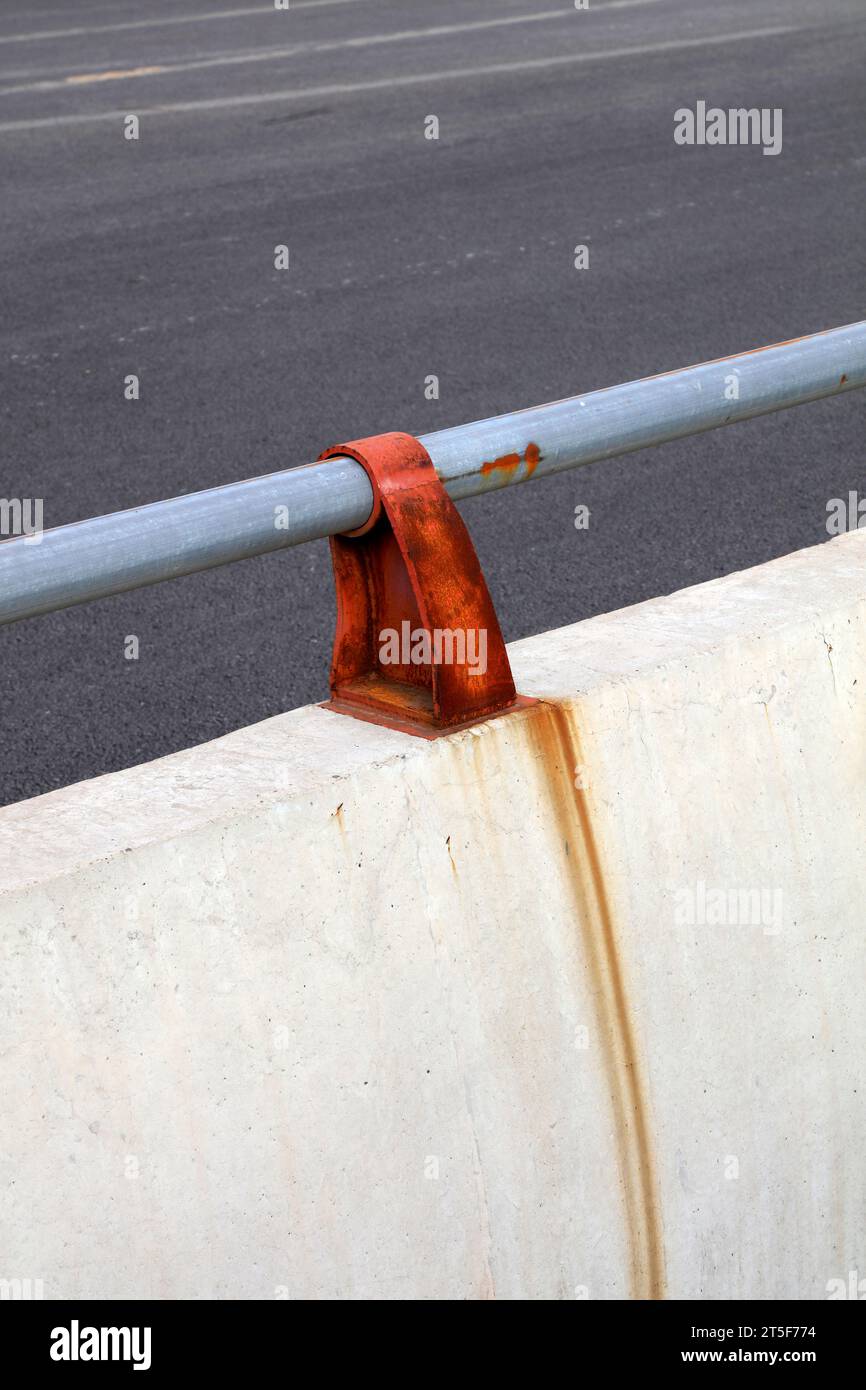 Steel pipe bridge railing Stock Photo - Alamy