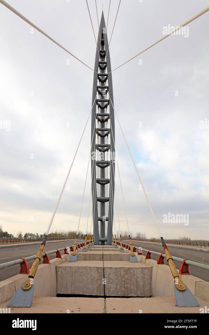 Bridge cable-stayed steel beam Stock Photo - Alamy