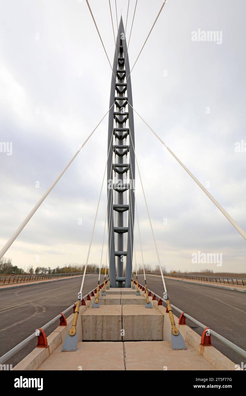 Bridge cable-stayed steel beam Stock Photo - Alamy
