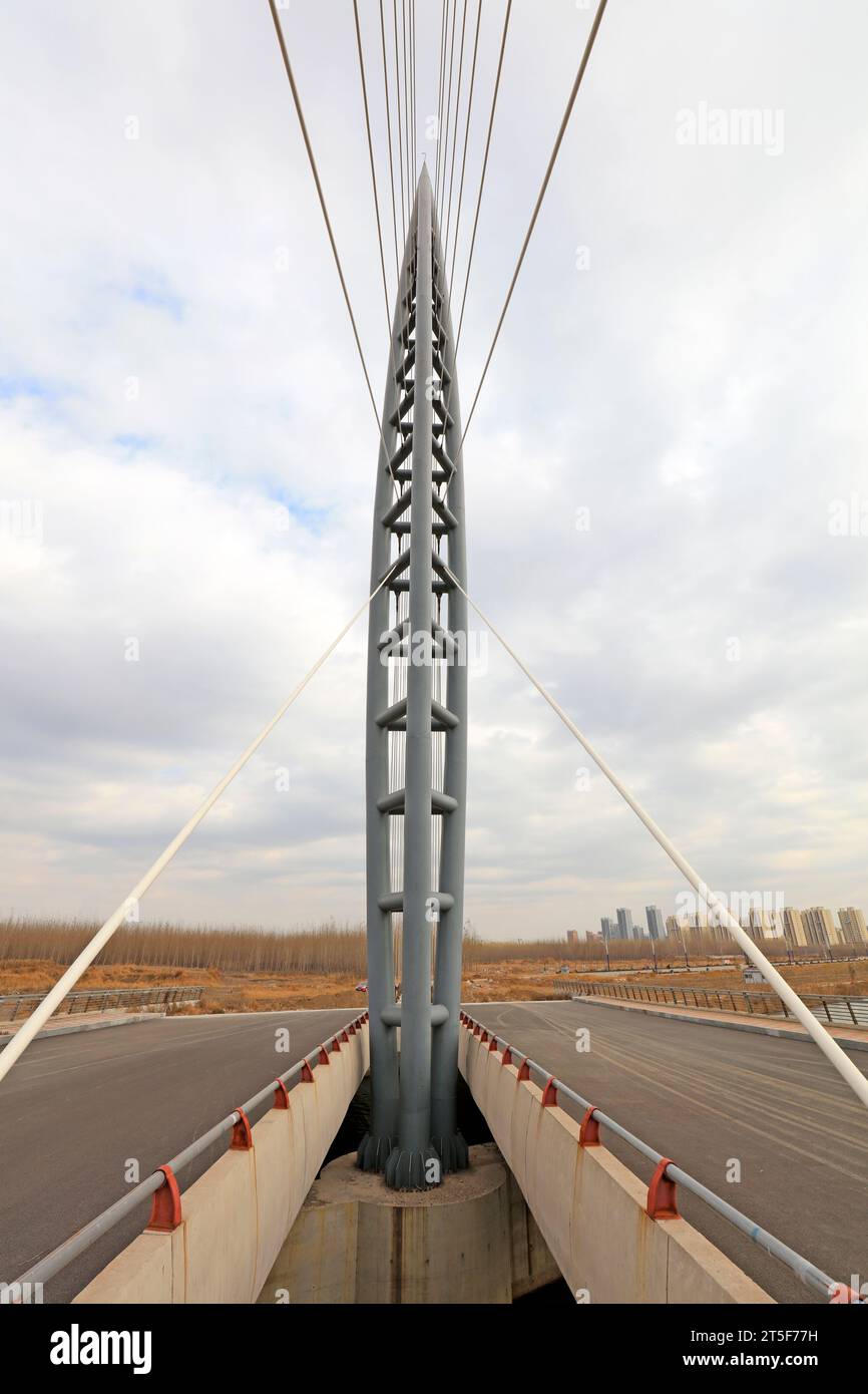 Bridge cable-stayed steel beam Stock Photo - Alamy