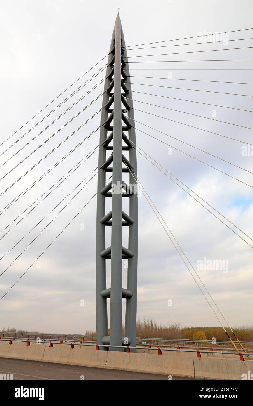 Bridge cable-stayed steel beam Stock Photo - Alamy