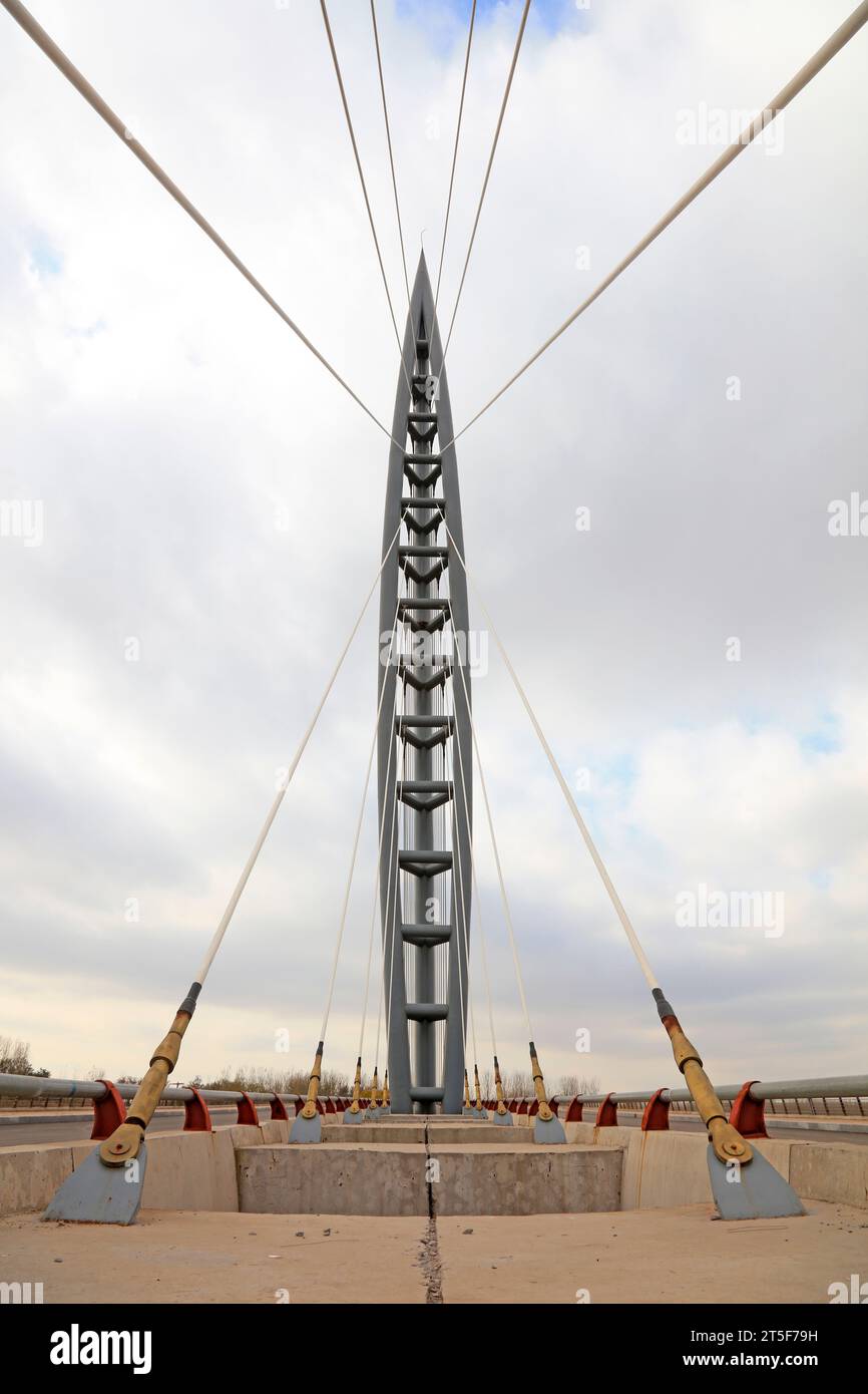 Bridge cable-stayed steel beam Stock Photo - Alamy