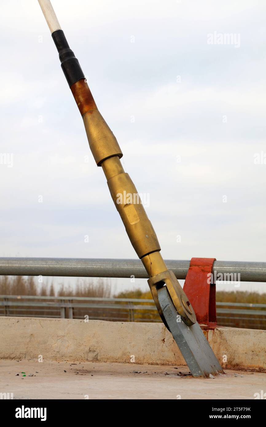 Bridge cable-stayed fastener Stock Photo - Alamy