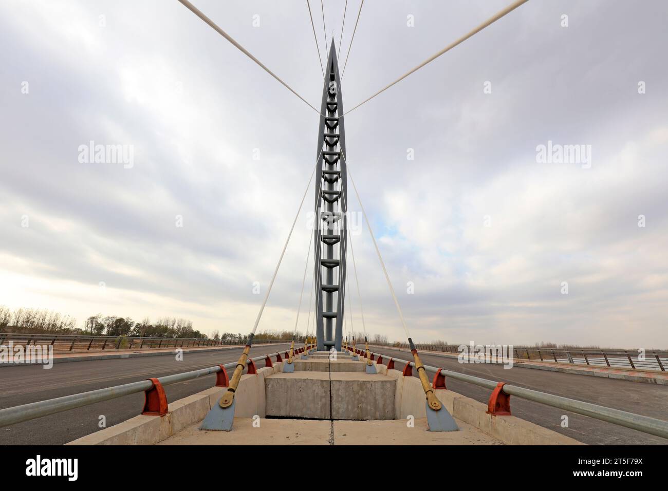 Bridge cable-stayed steel beam Stock Photo - Alamy