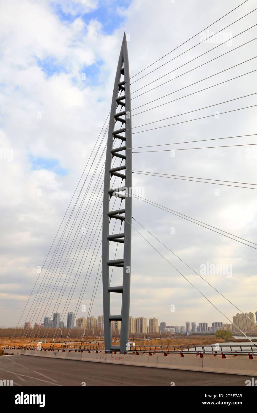 Bridge cable-stayed steel beam Stock Photo - Alamy