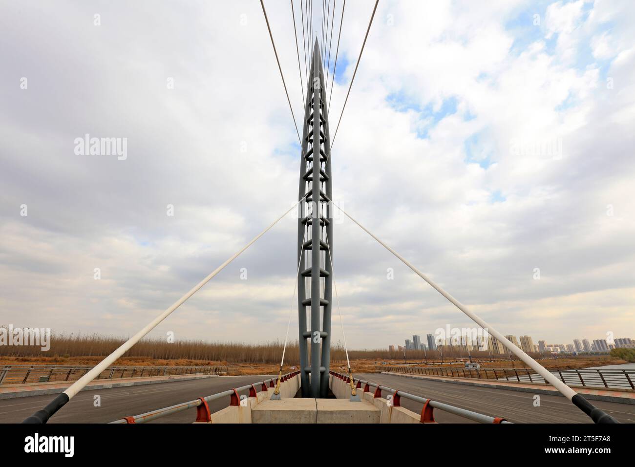 Bridge cable-stayed steel beam Stock Photo - Alamy
