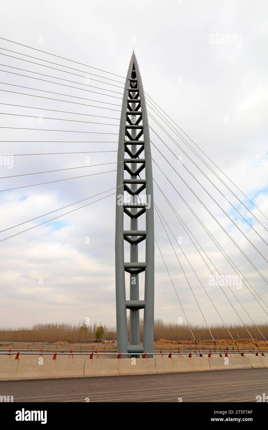 Bridge cable-stayed steel beam Stock Photo - Alamy