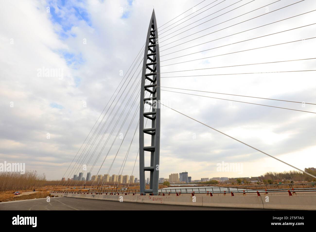 Bridge cable-stayed steel beam Stock Photo - Alamy