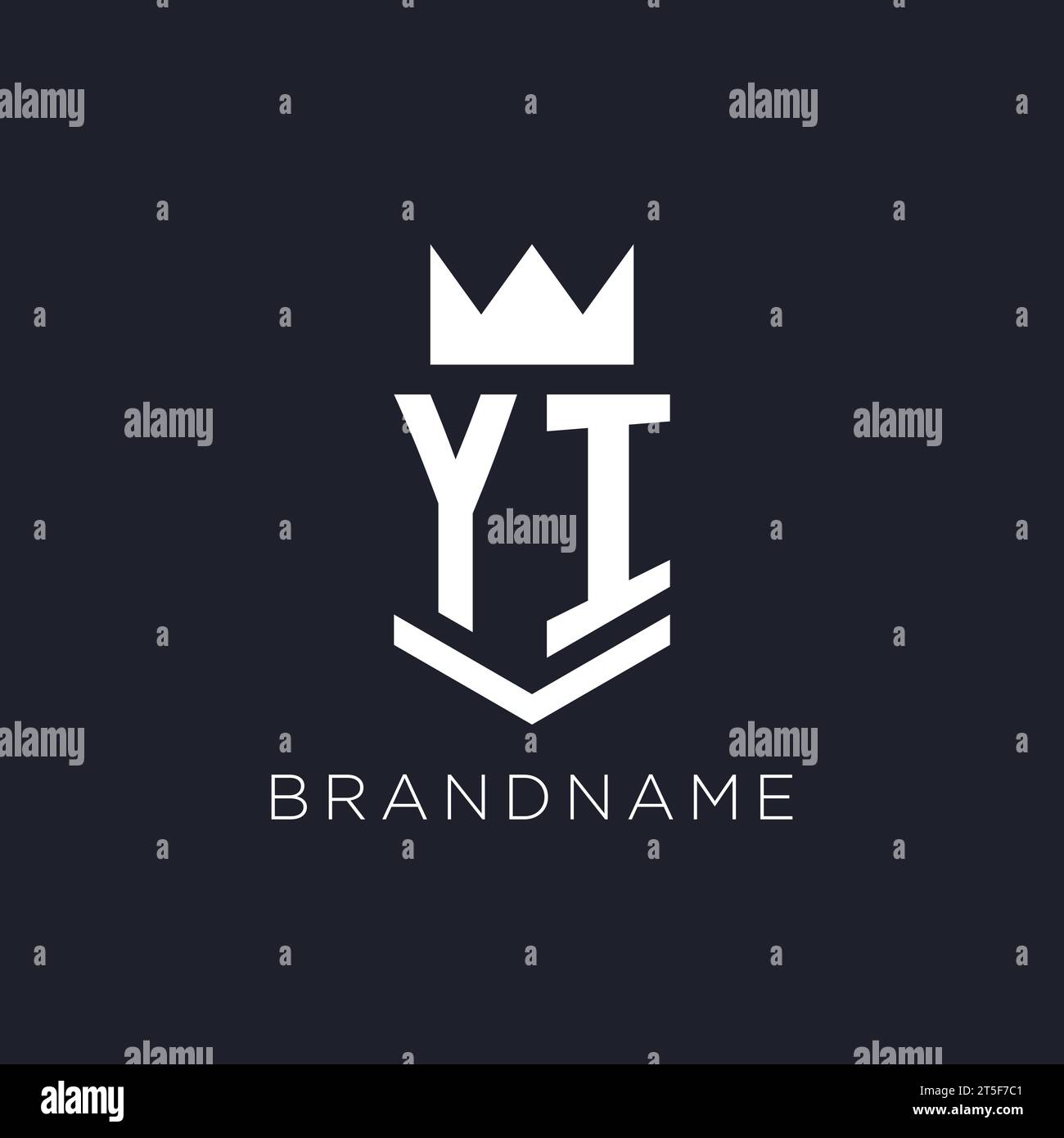 YI logo with shield and crown, initial monogram logo design ideas Stock Vector Image & Art - Alamy
