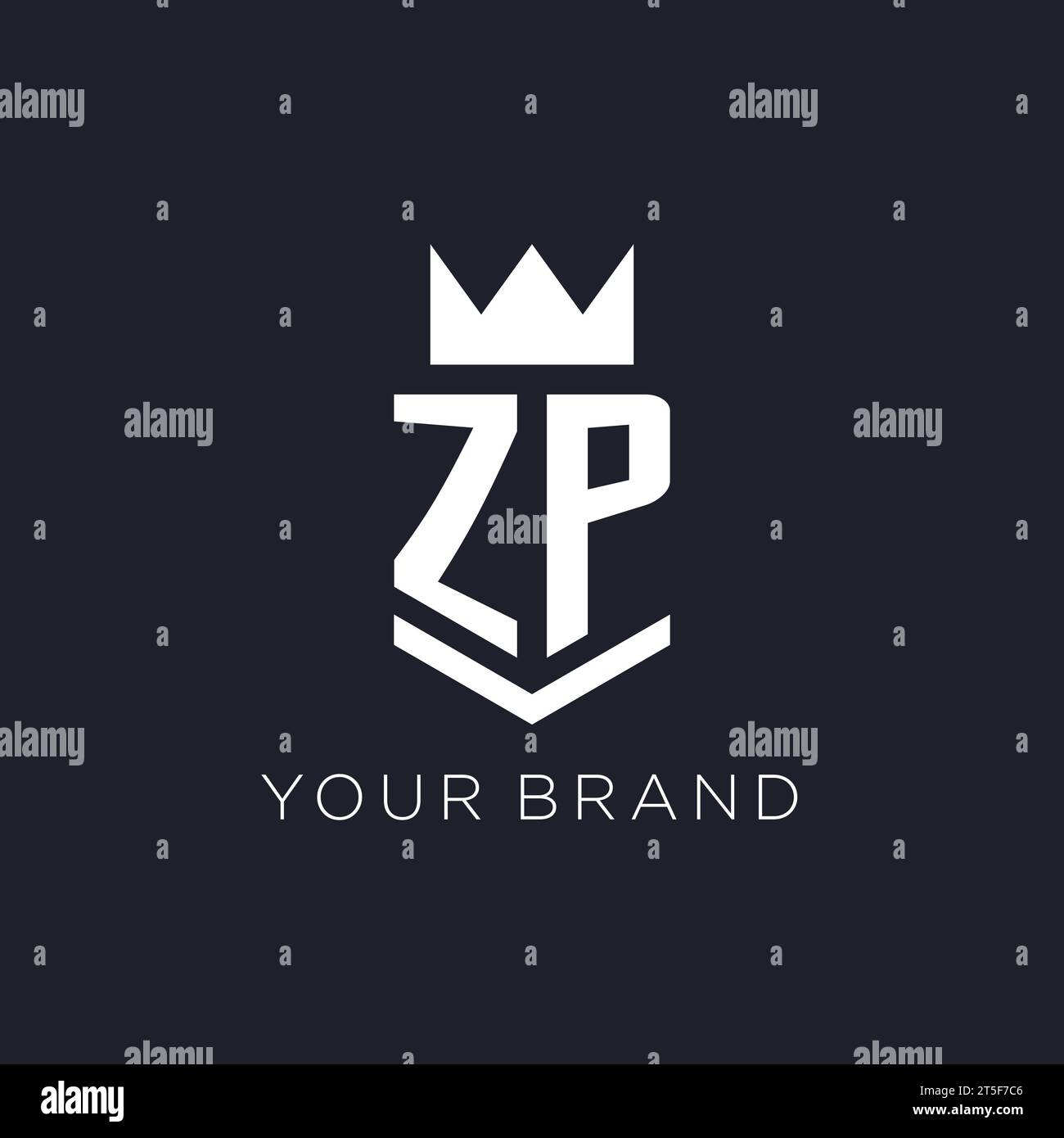 ZP logo with shield and crown, initial monogram logo design ideas Stock Vector Image & Art - Alamy