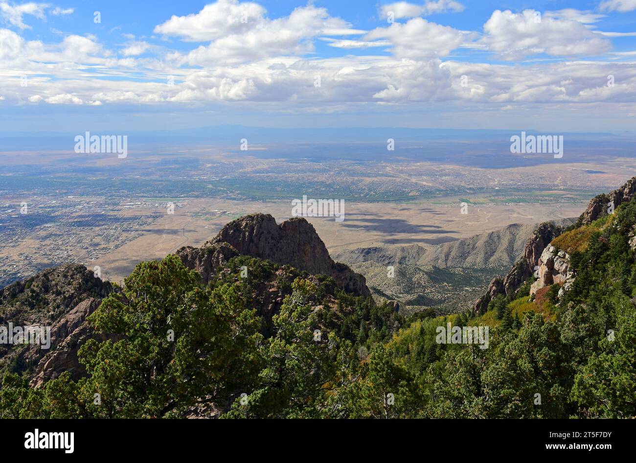 panoramic view of granite peaks and albuquerque from the top of the ...