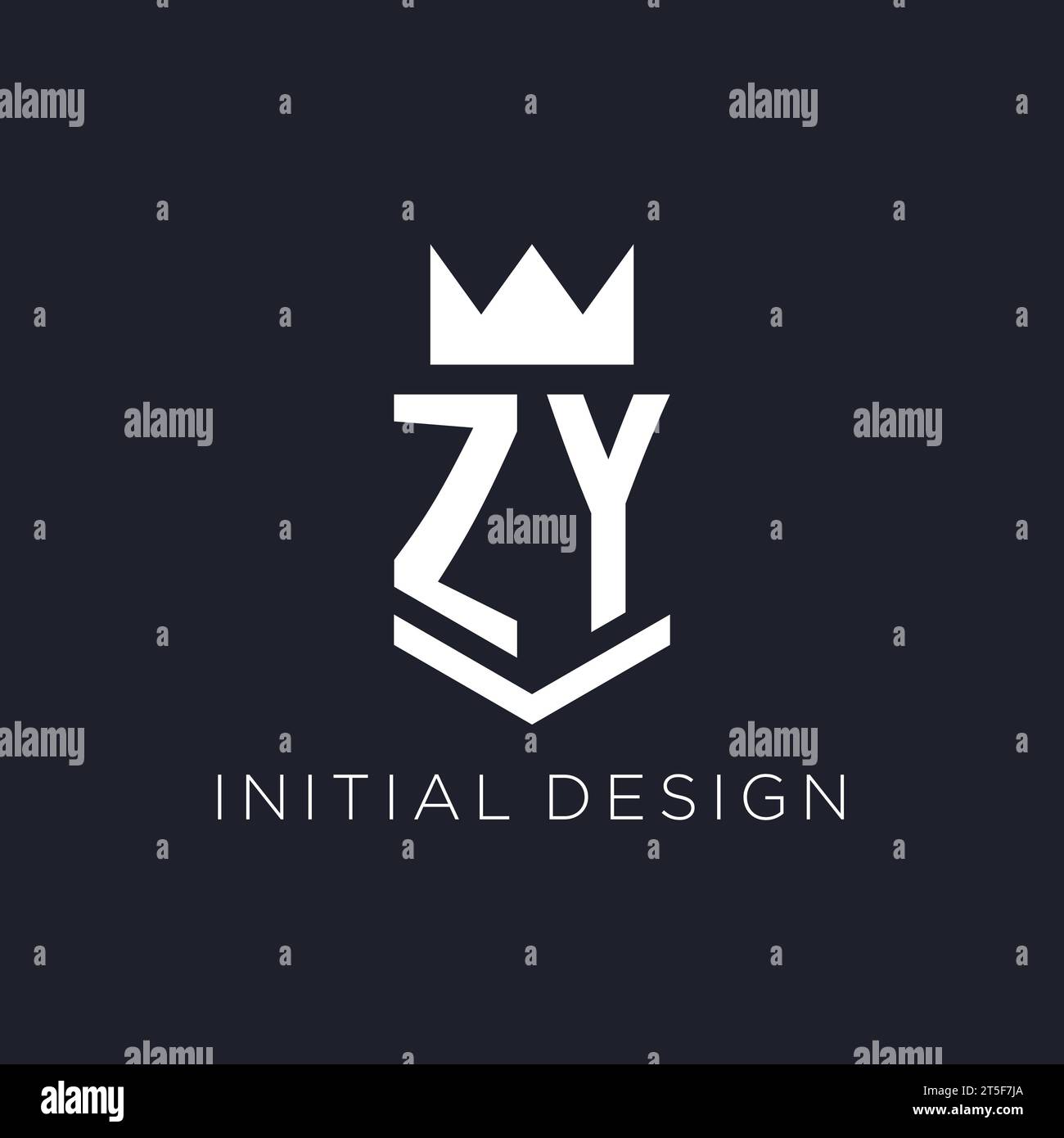 ZY logo with shield and crown, initial monogram logo design ideas Stock Vector Image & Art - Alamy