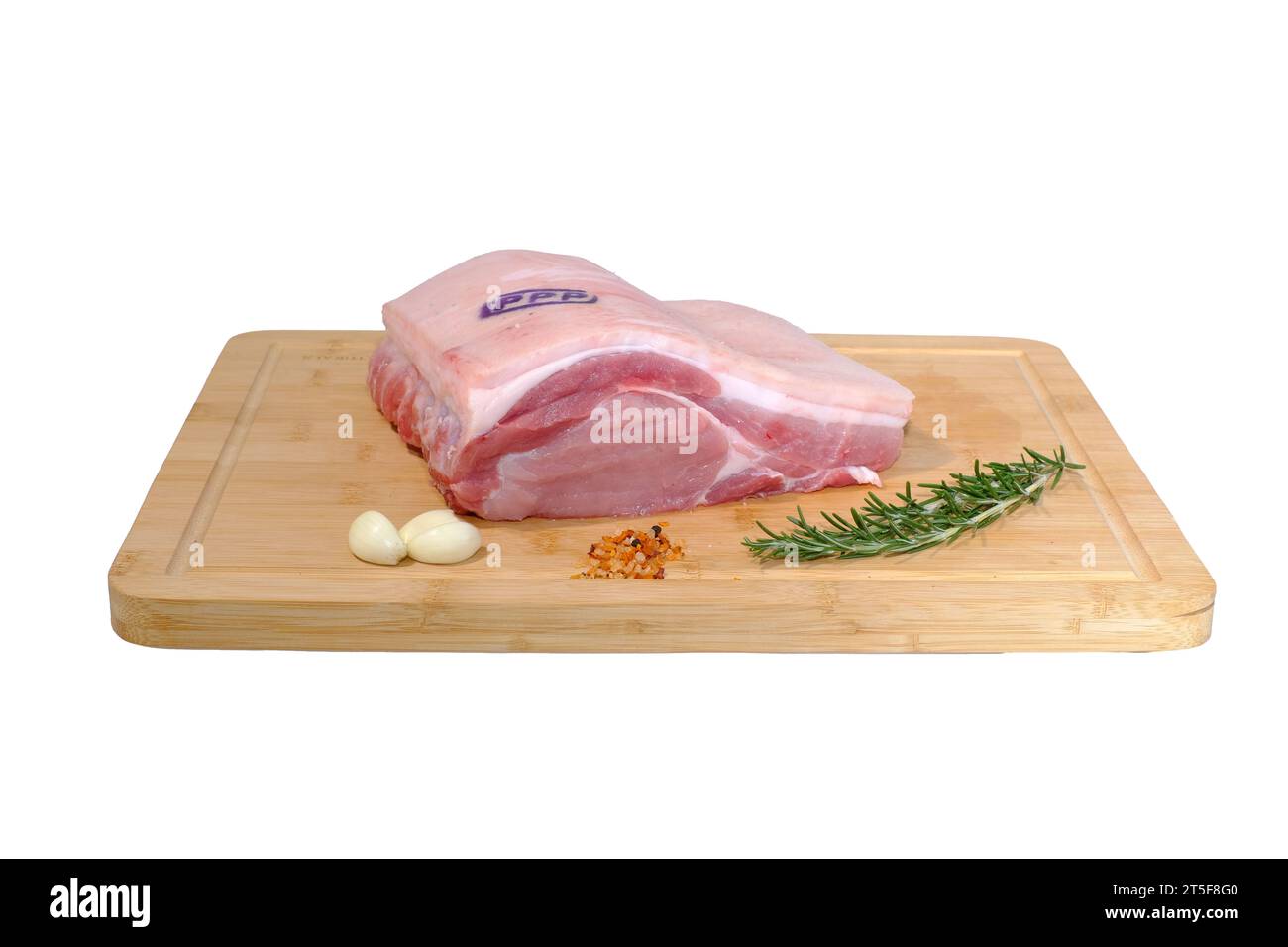 Pork Loin Rind-on, Bone-out Stock Photo - Alamy