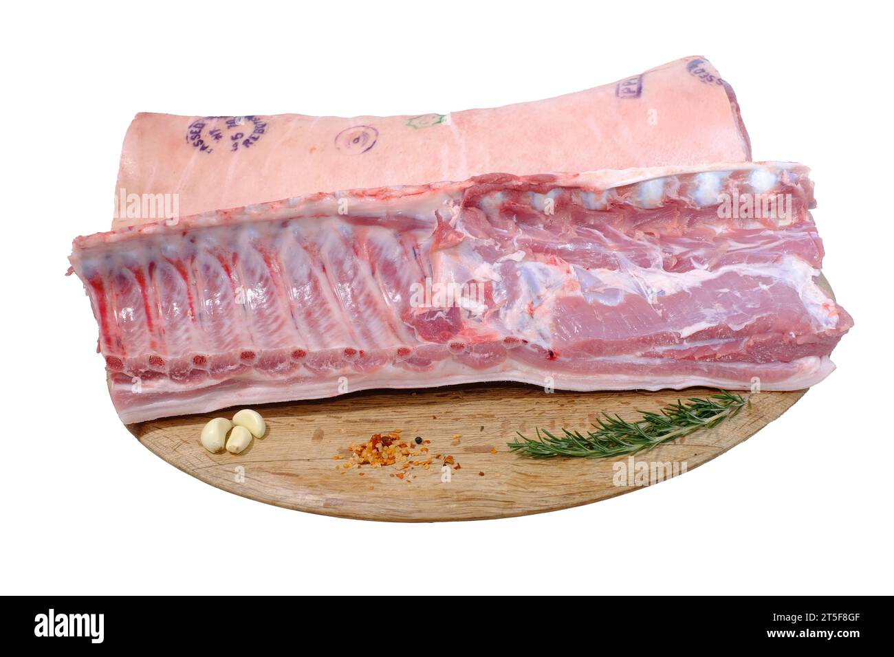 Pork Loin Rind-on, Bone-In Stock Photo - Alamy