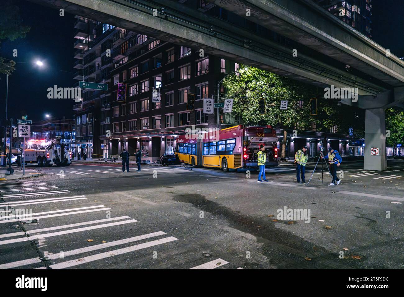 A bus crashed into a building in Seattle which killed at least one ...