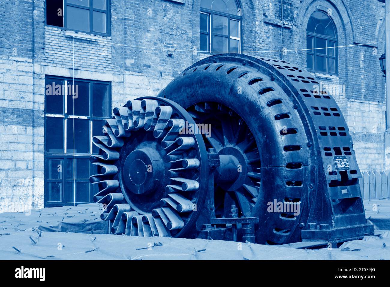 obsolete large asynchronous motor in a factory Stock Photo - Alamy