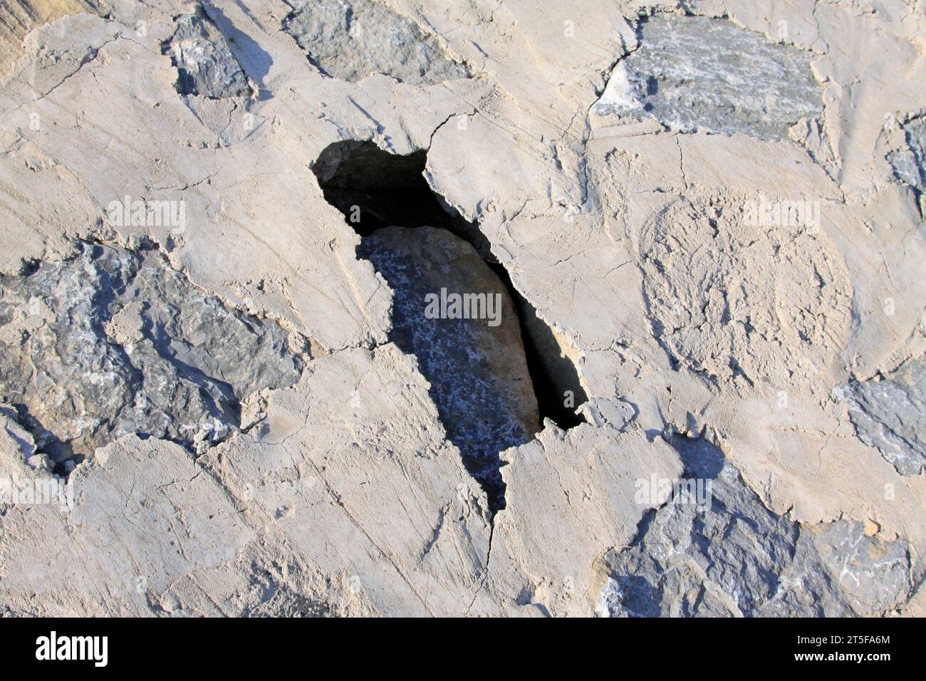 hole on the river revetment Stock Photo - Alamy
