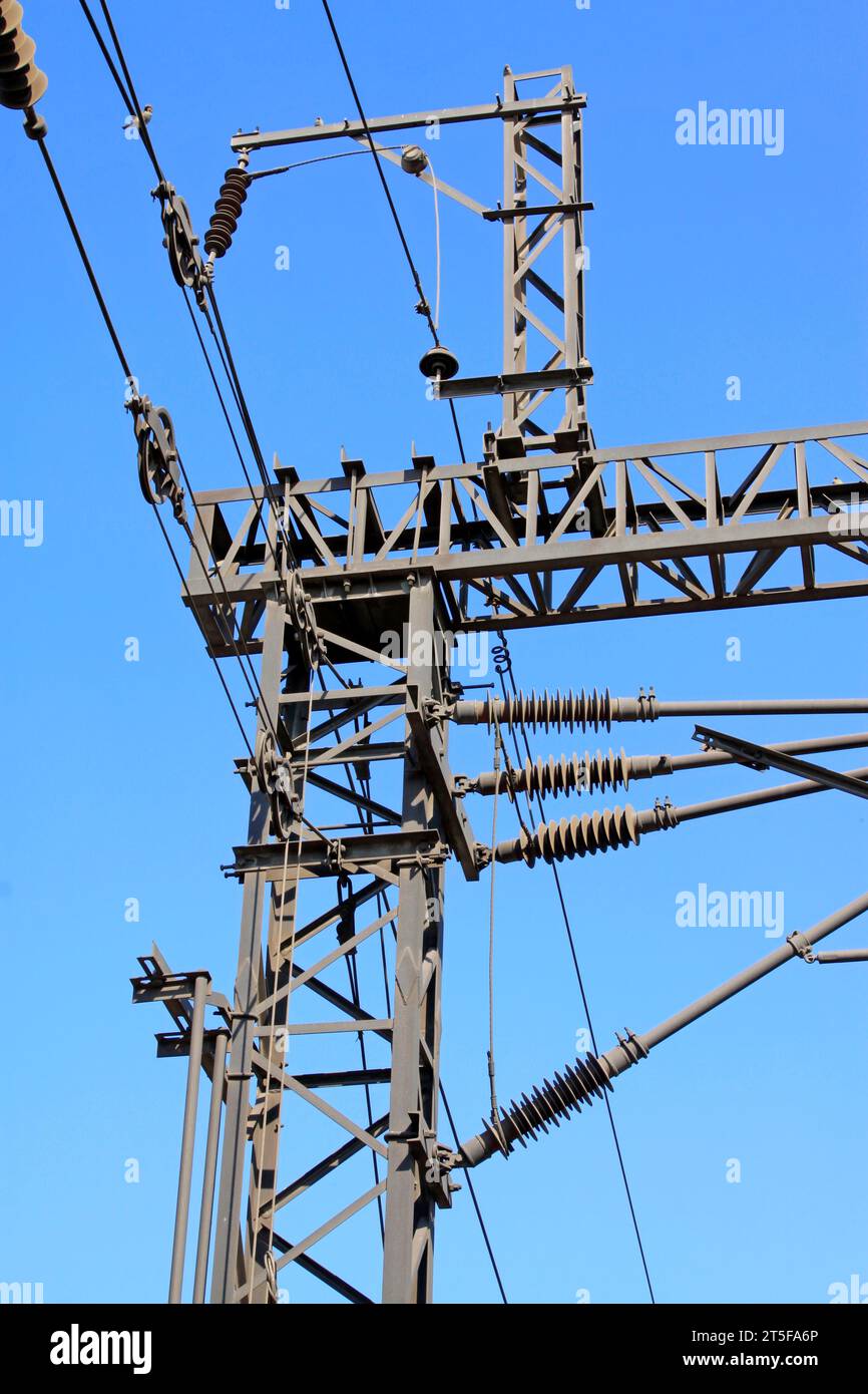 electrification railway contact net steel column, north china Stock ...