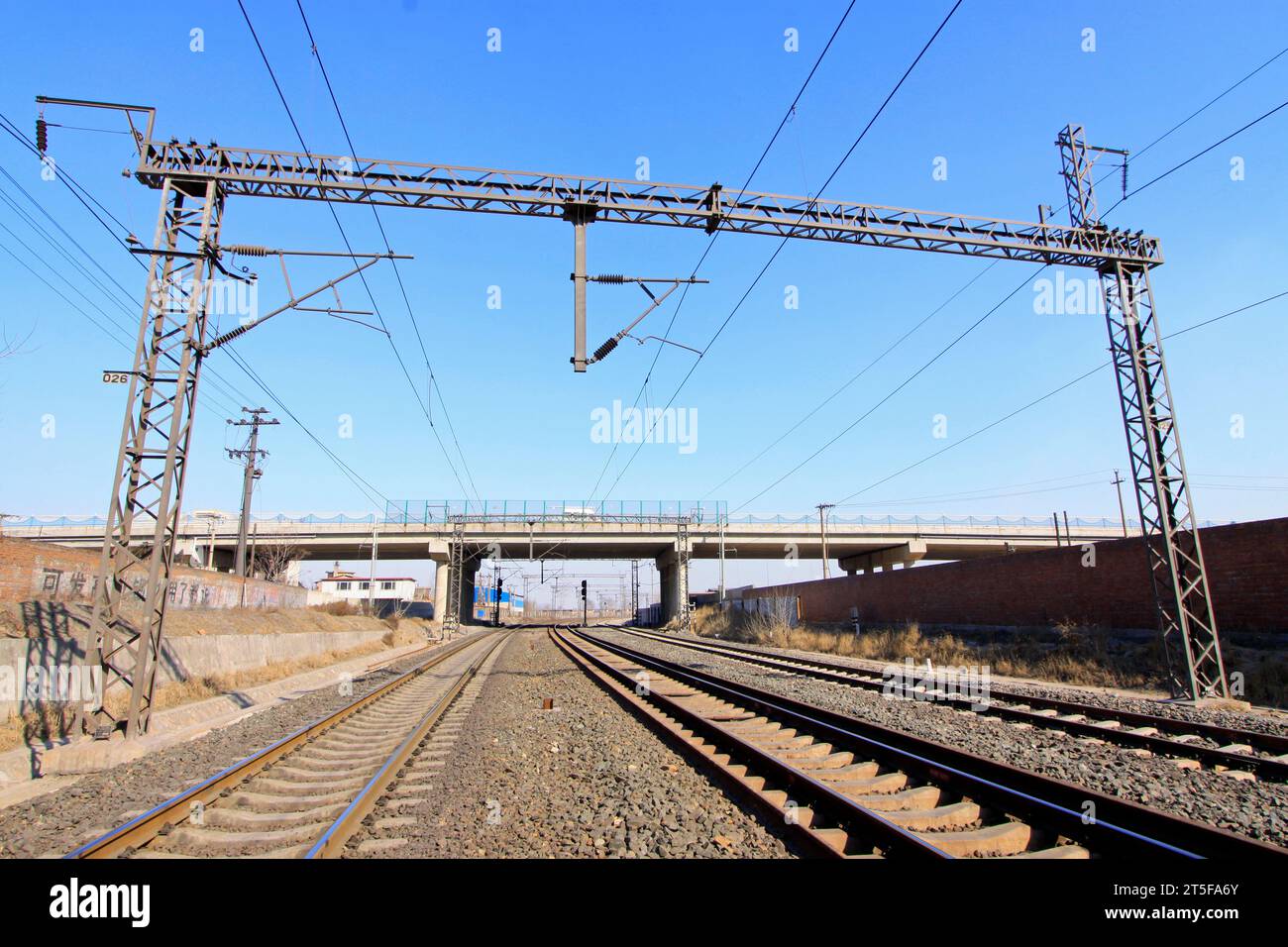 electrification railway contact net steel column, north china Stock ...