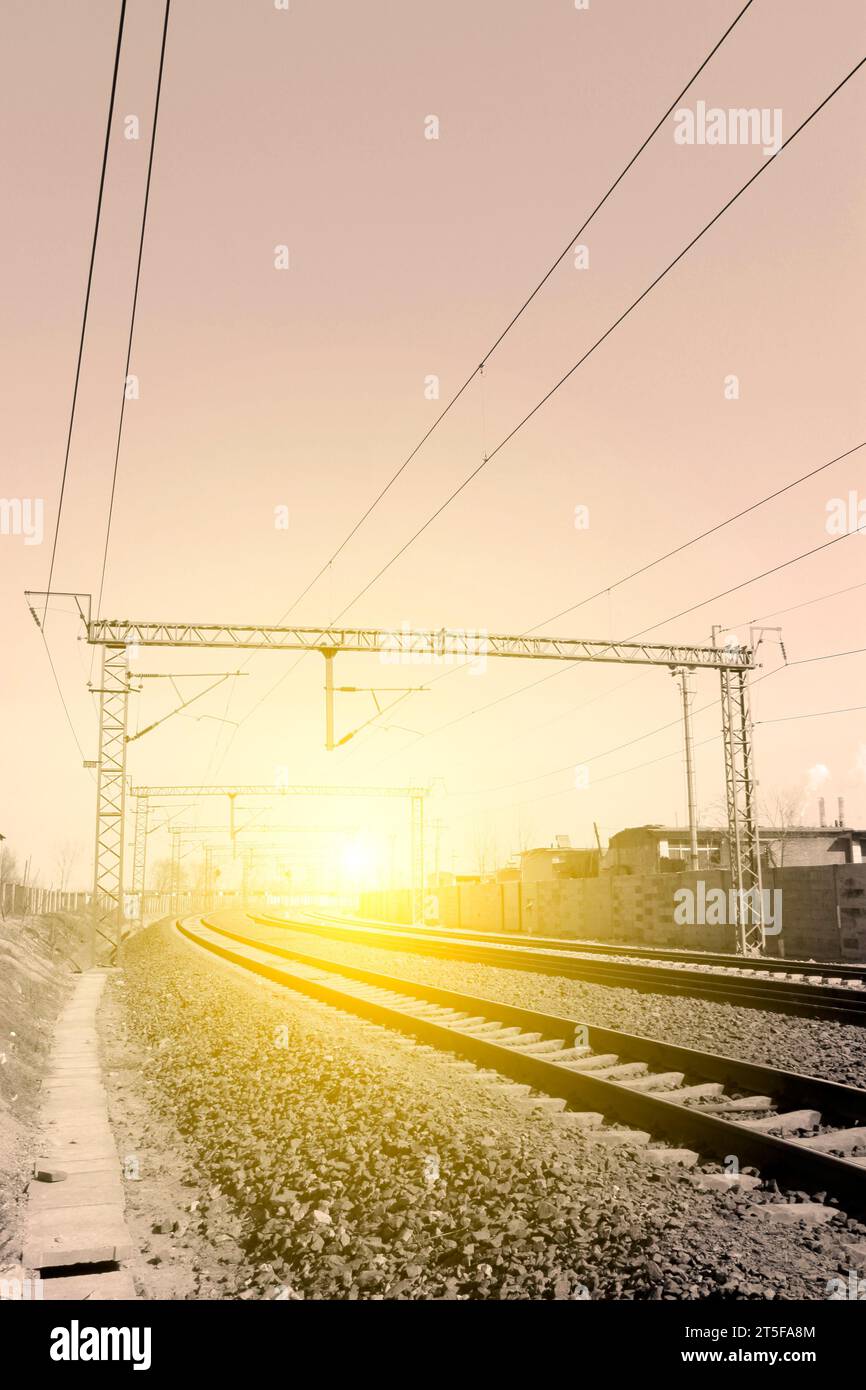 electrification railway contact net steel column, north china Stock ...