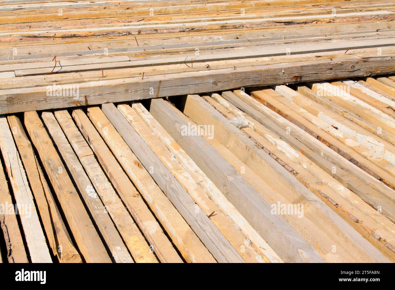 woods stacked on the construction site Stock Photo - Alamy