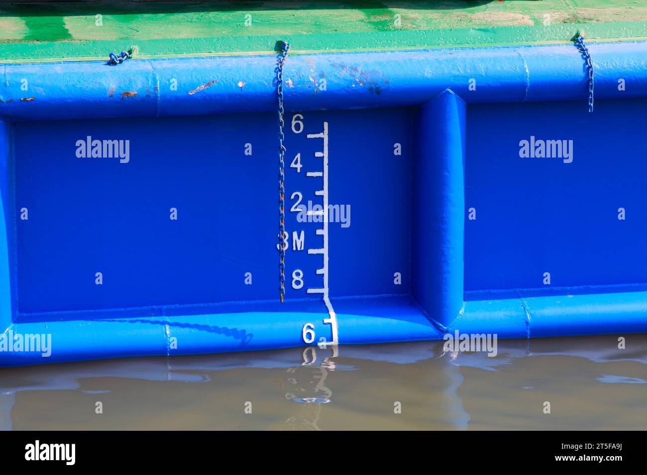 closeup of waterline marked on the ship Stock Photo - Alamy