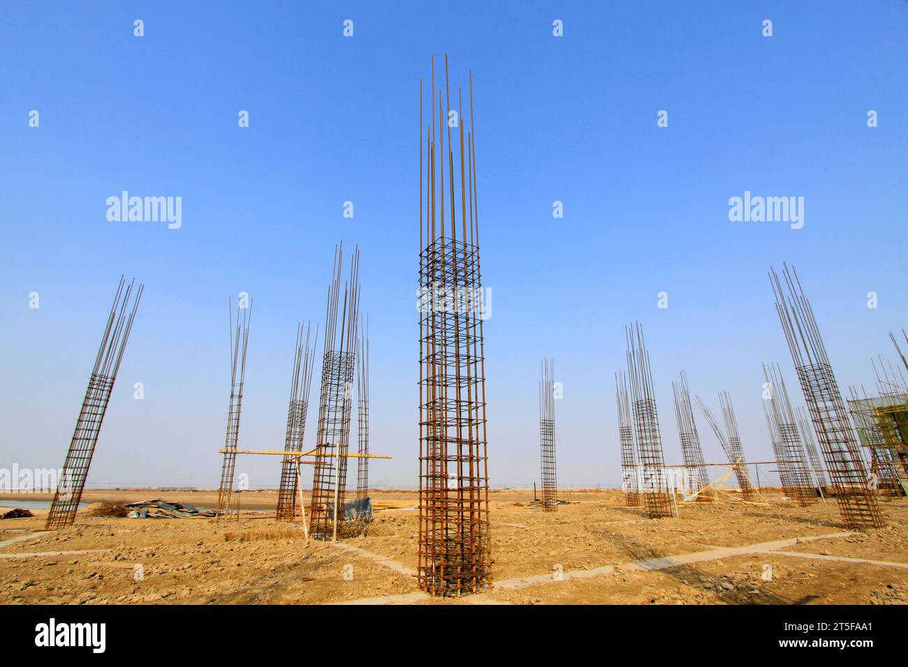 Rebar Engineering at a construction site, north china Stock Photo - Alamy