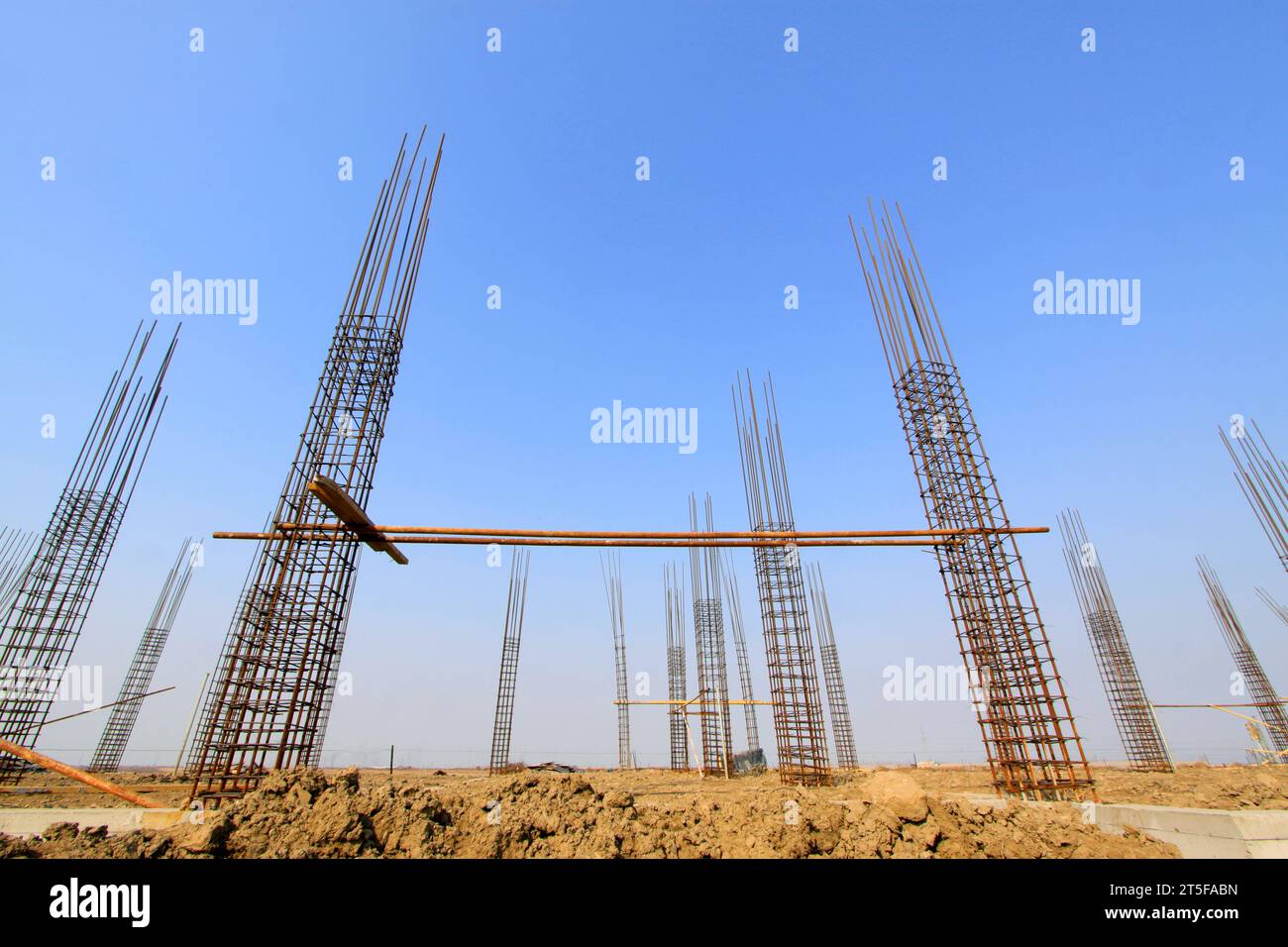 Rebar Engineering at a construction site, north china Stock Photo - Alamy