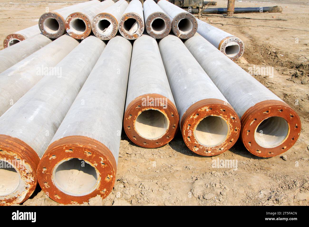 construction industry piling engineering at a construction site Stock ...