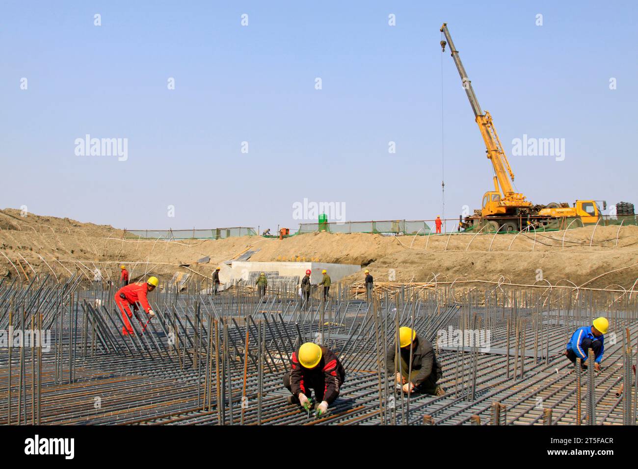 Rebar Engineering at a construction site, north china Stock Photo - Alamy