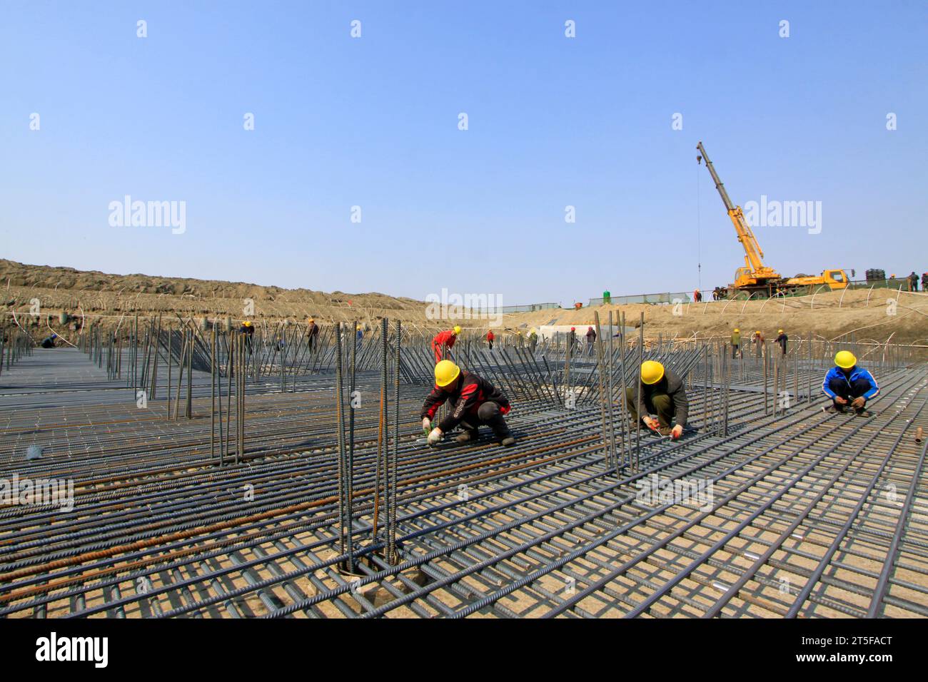Rebar Engineering at a construction site, north china Stock Photo - Alamy