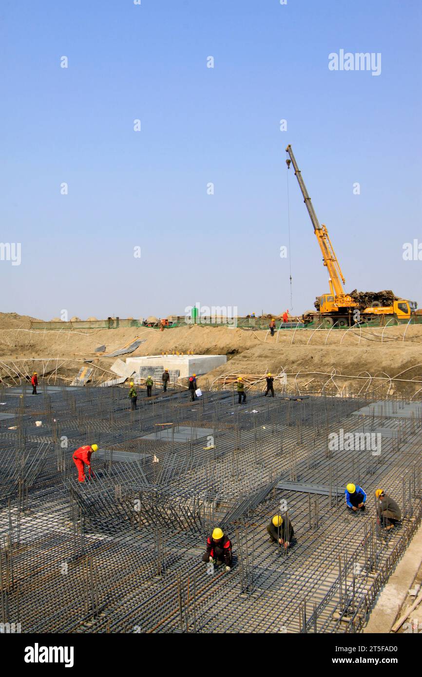 Rebar Engineering at a construction site, north china Stock Photo - Alamy