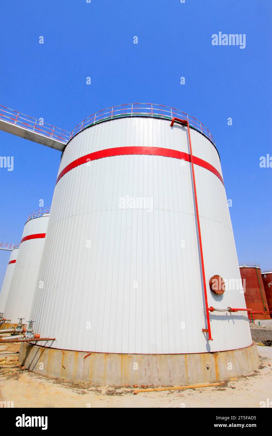 storage tanks in a chemical plant, north china Stock Photo - Alamy