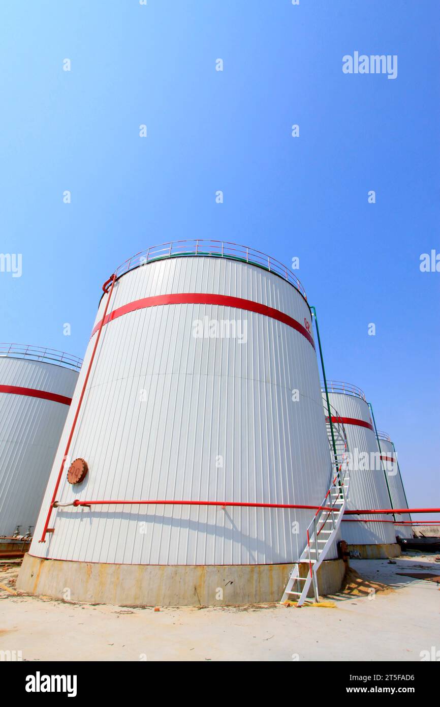 storage tanks in a chemical plant, north china Stock Photo - Alamy