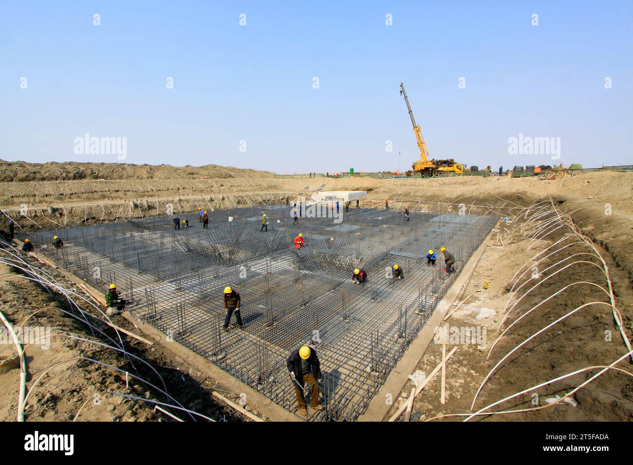 Rebar Engineering at a construction site, north china Stock Photo - Alamy