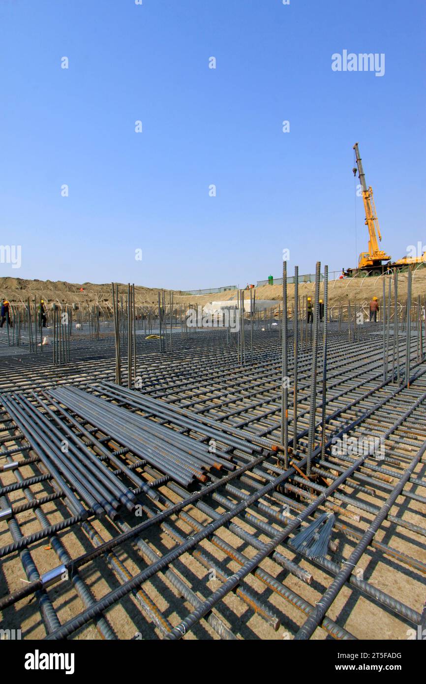 Rebar Engineering at a construction site, north china Stock Photo - Alamy
