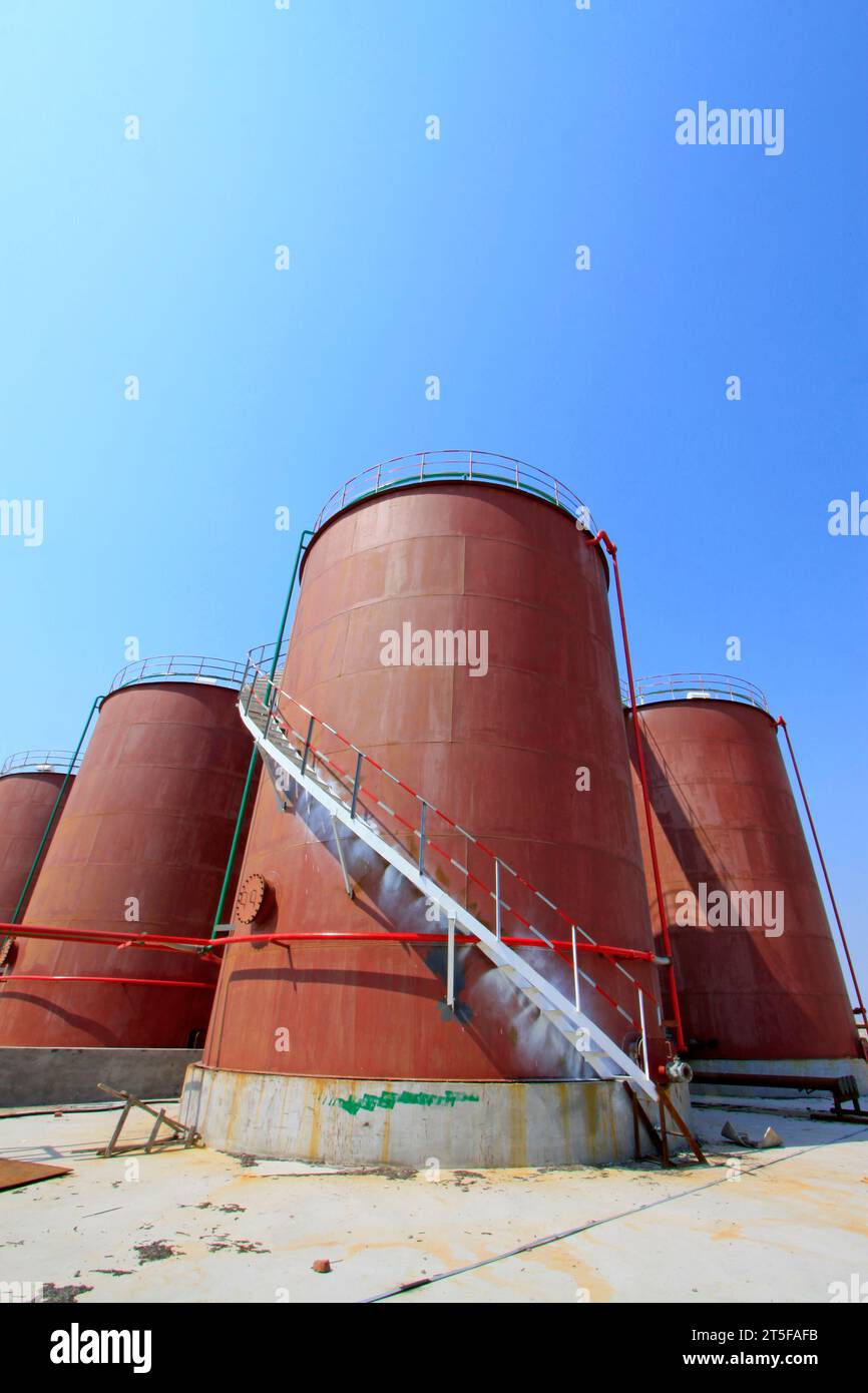 storage tanks in a chemical plant, north china Stock Photo - Alamy