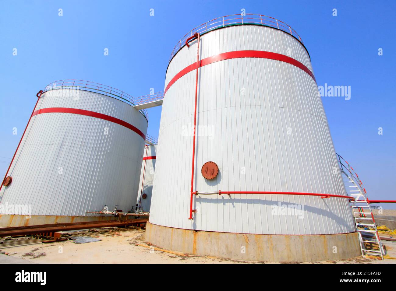 storage tanks in a chemical plant, north china Stock Photo - Alamy