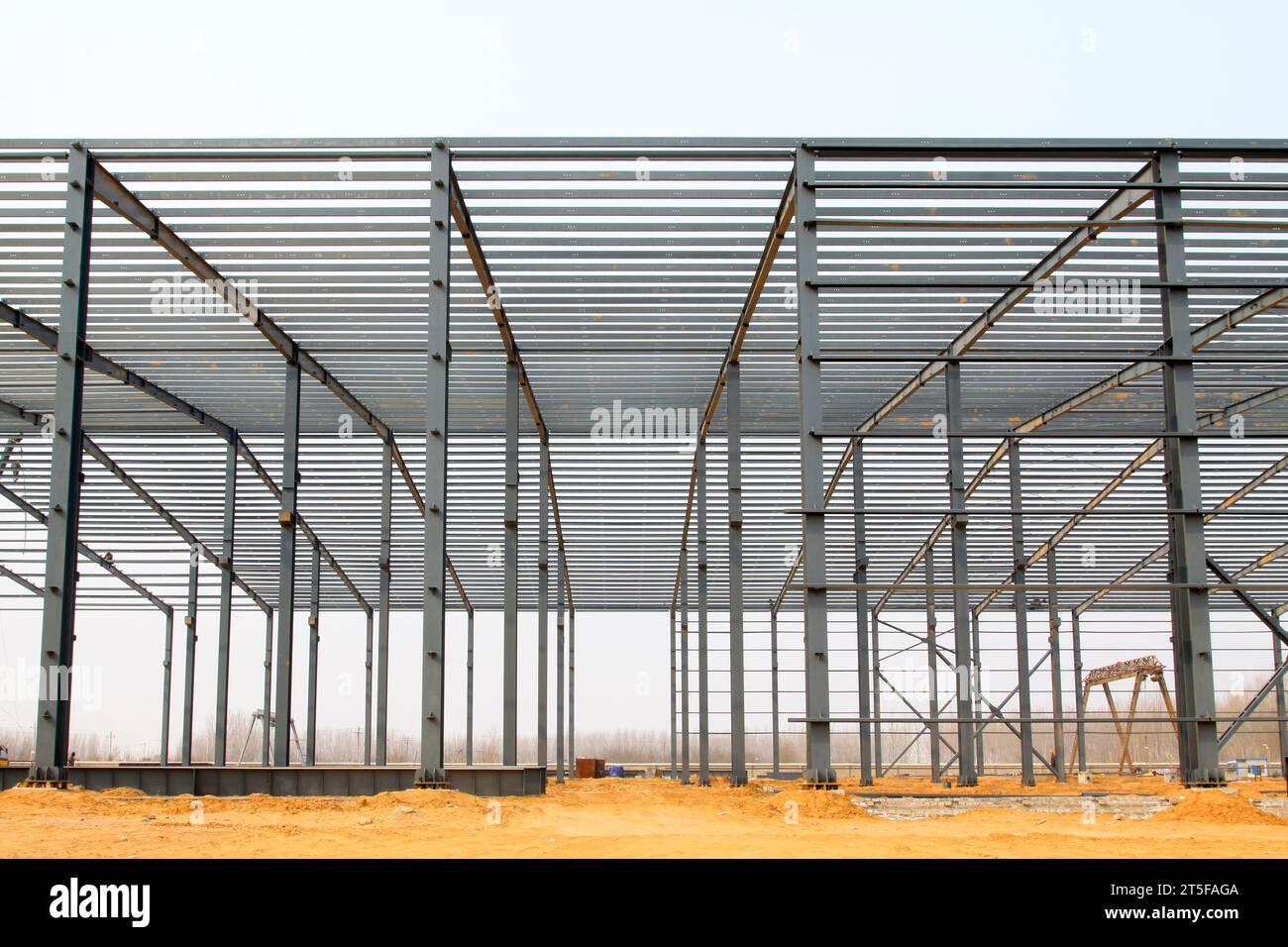 industrial production workshop roof steel beam in a factory Stock Photo ...