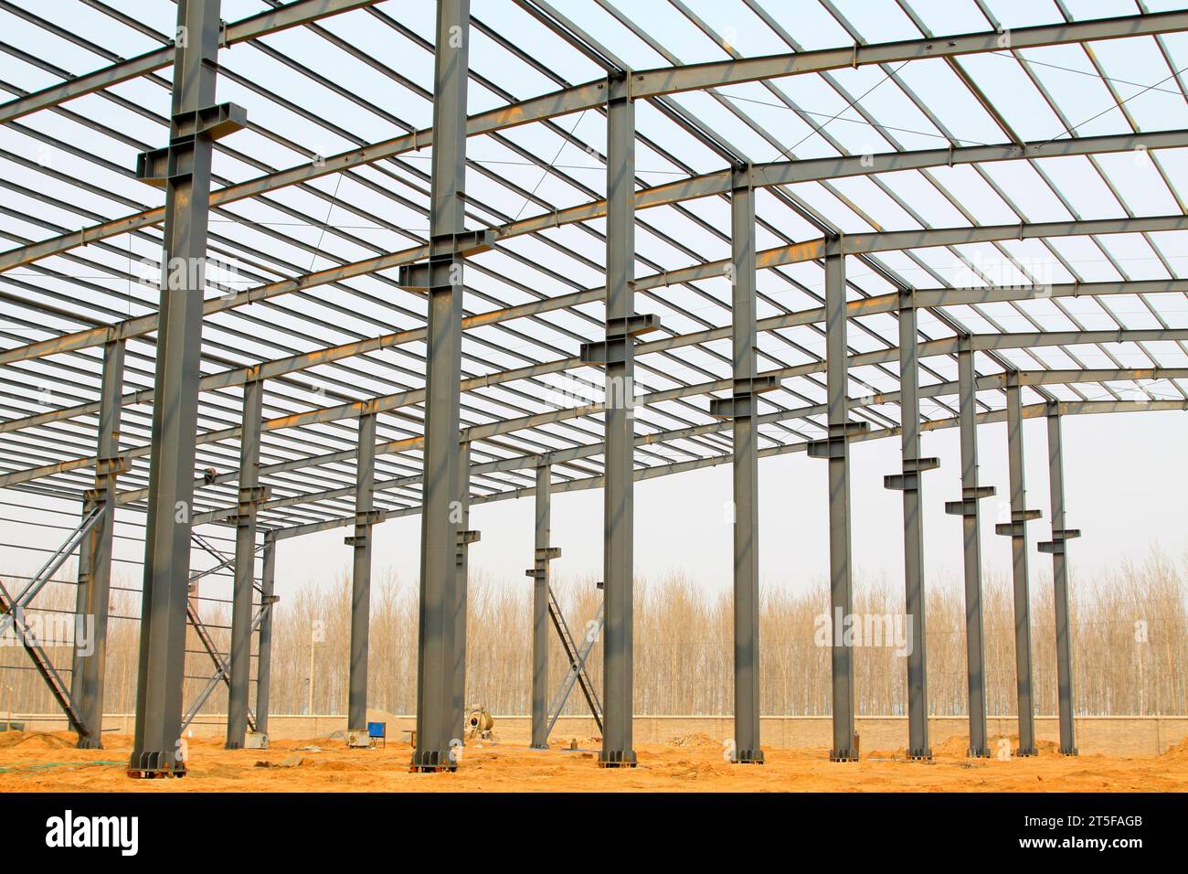 industrial production workshop roof steel beam in a factory Stock Photo ...